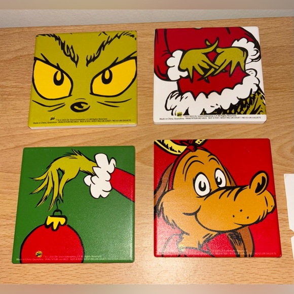 The Grinch | Holiday | Dr Seuss The Grinch Ceramic Coasters | Poshmark